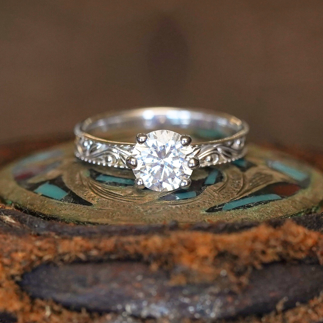 The Addison | Classy Western Style Round Cut Engagement Ring ...
