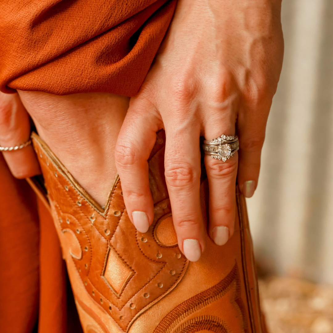 The Grand Cascade Wishbone Wedding Set – AntlerRings.com