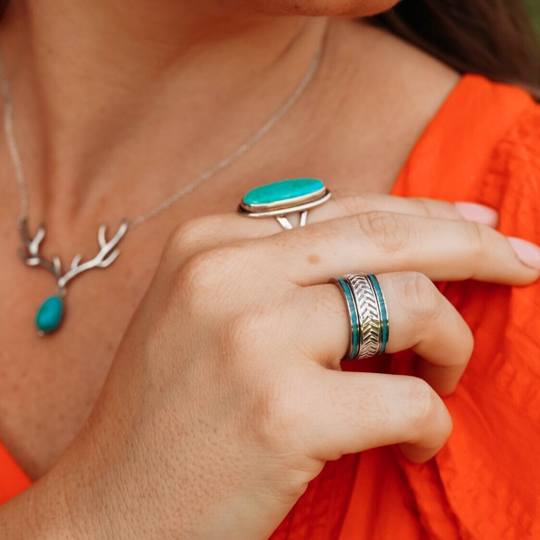 The Herringbone Stacking Band | 6mm Stainless Steel Herringbone Bridal Stacking Band ...