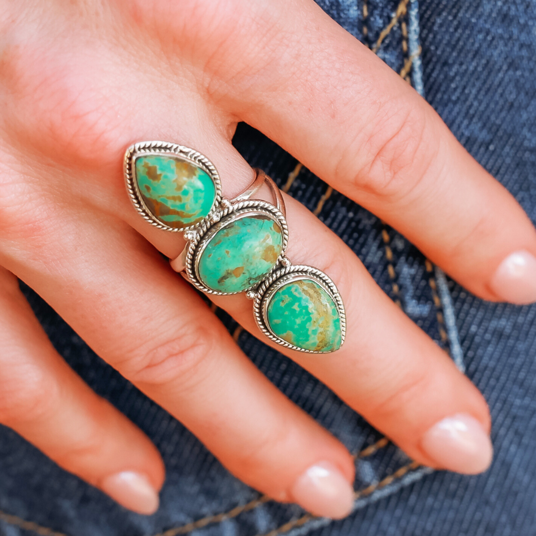 The Lucinda Ring | Green Turquoise Gemstone Statement Ring ...