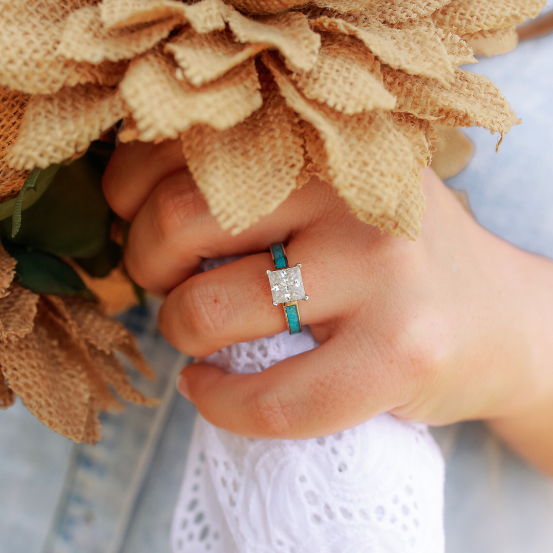 Lux Grand Sierra | Women's Moissanite Princess Cut Stone & Sterling ...