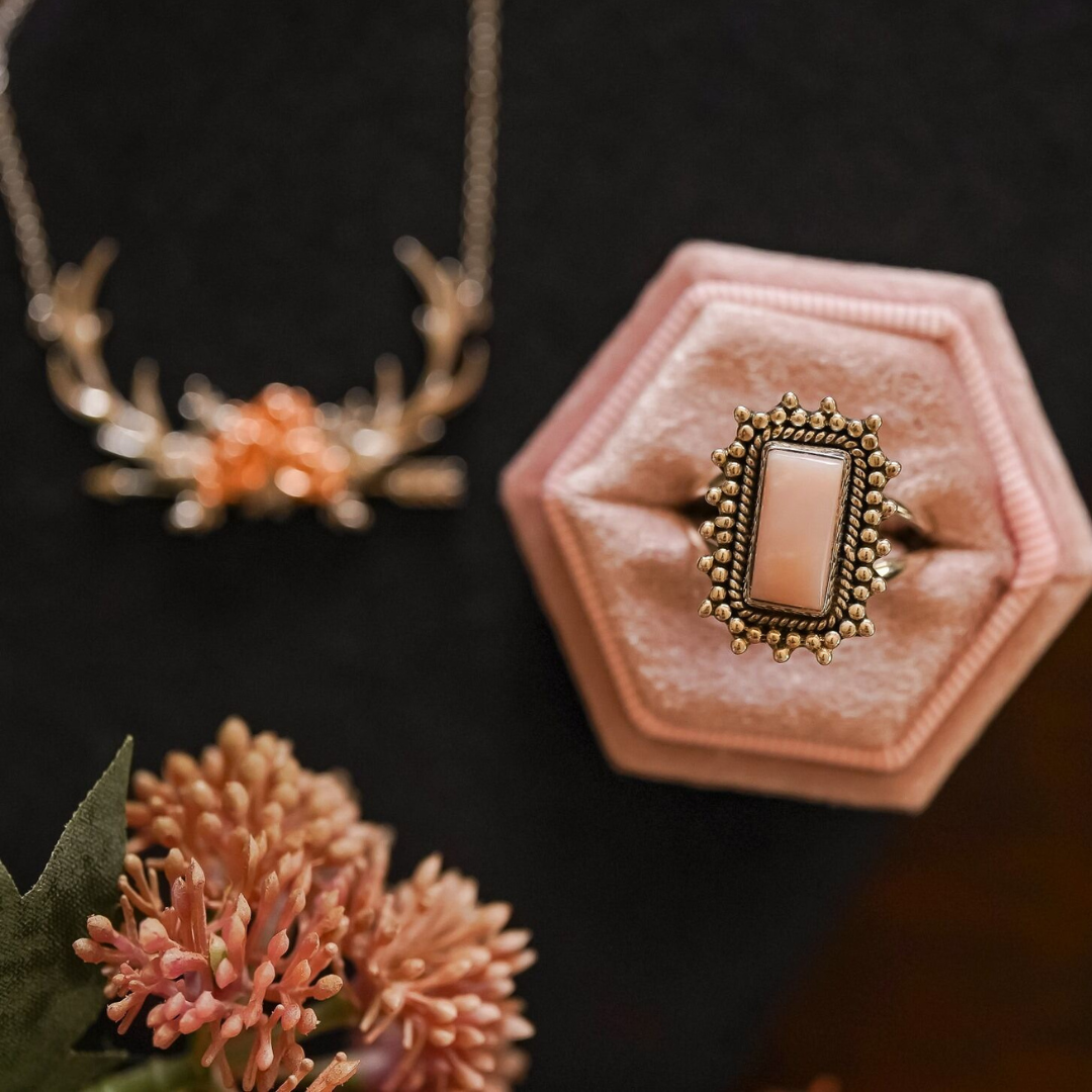 The Dolly | Women's 925 Sterling Silver Pink Opal Gemstone Ring ...