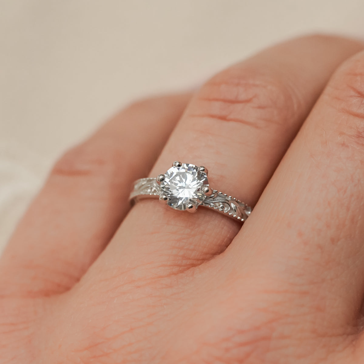 The Addison | Classy Western Style Round Cut Engagement Ring ...