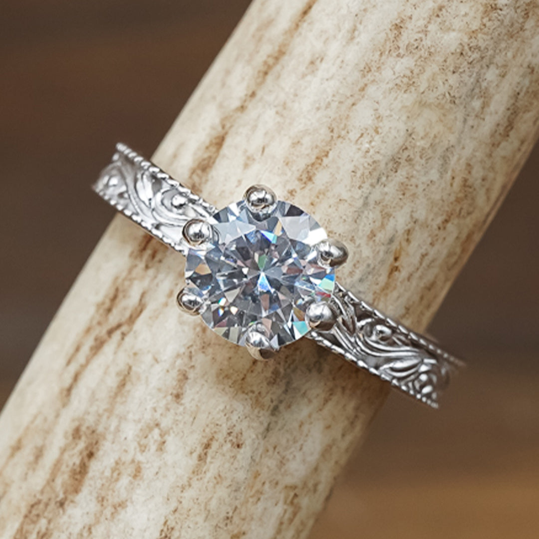 The Addison | Classy Western Style Round Cut Engagement Ring ...