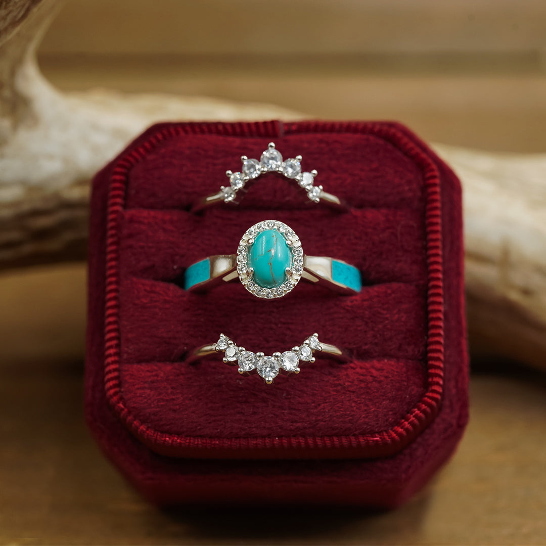 The Arched Grand Flora Bridal Set – AntlerRings.com