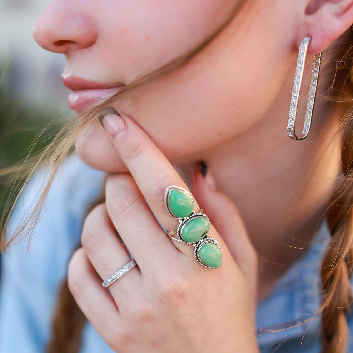 The Lucinda Ring | Green Turquoise Gemstone Statement Ring ...