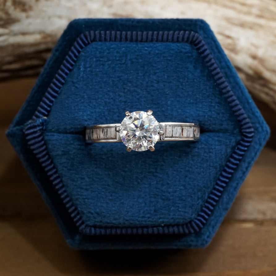 Diamond Grand Cascade Wishbone Wedding Set – AntlerRings.com