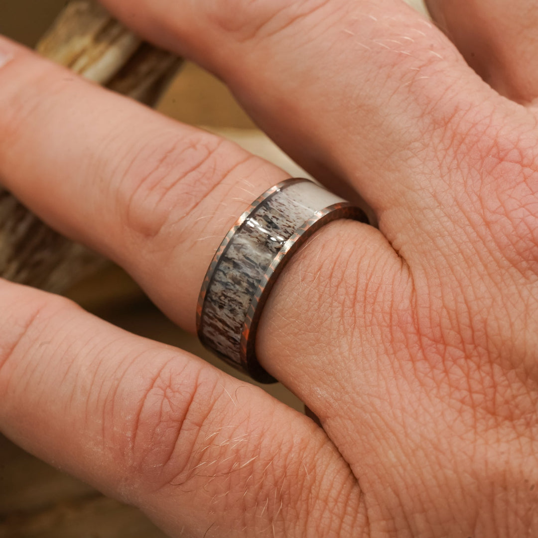 The Rattler | Men's Comfort Fit Superconductor Metal Antler Inlaid ...