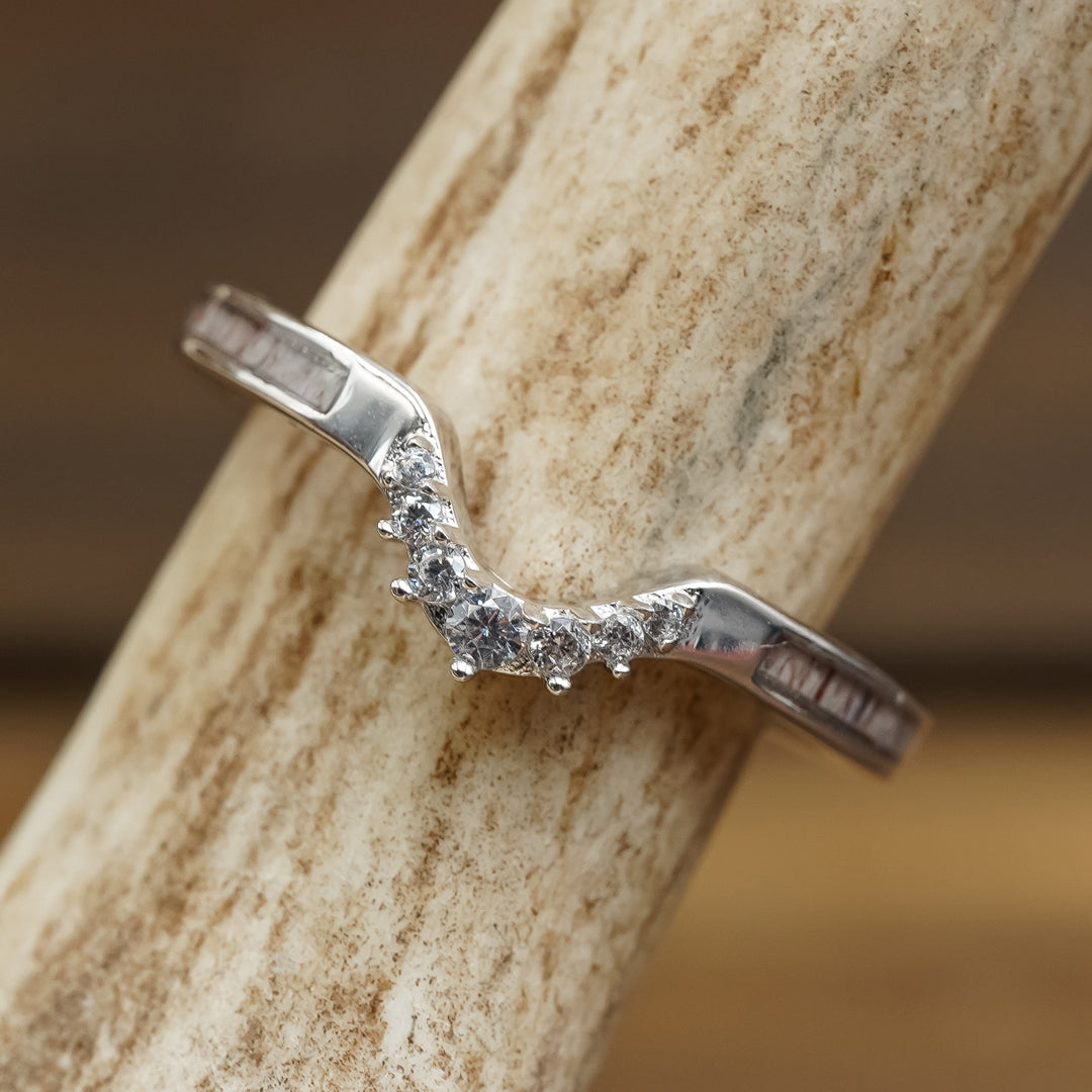 The Sarita Stacking Band | Stunning Arched CZ and Antler Inlay Band ...