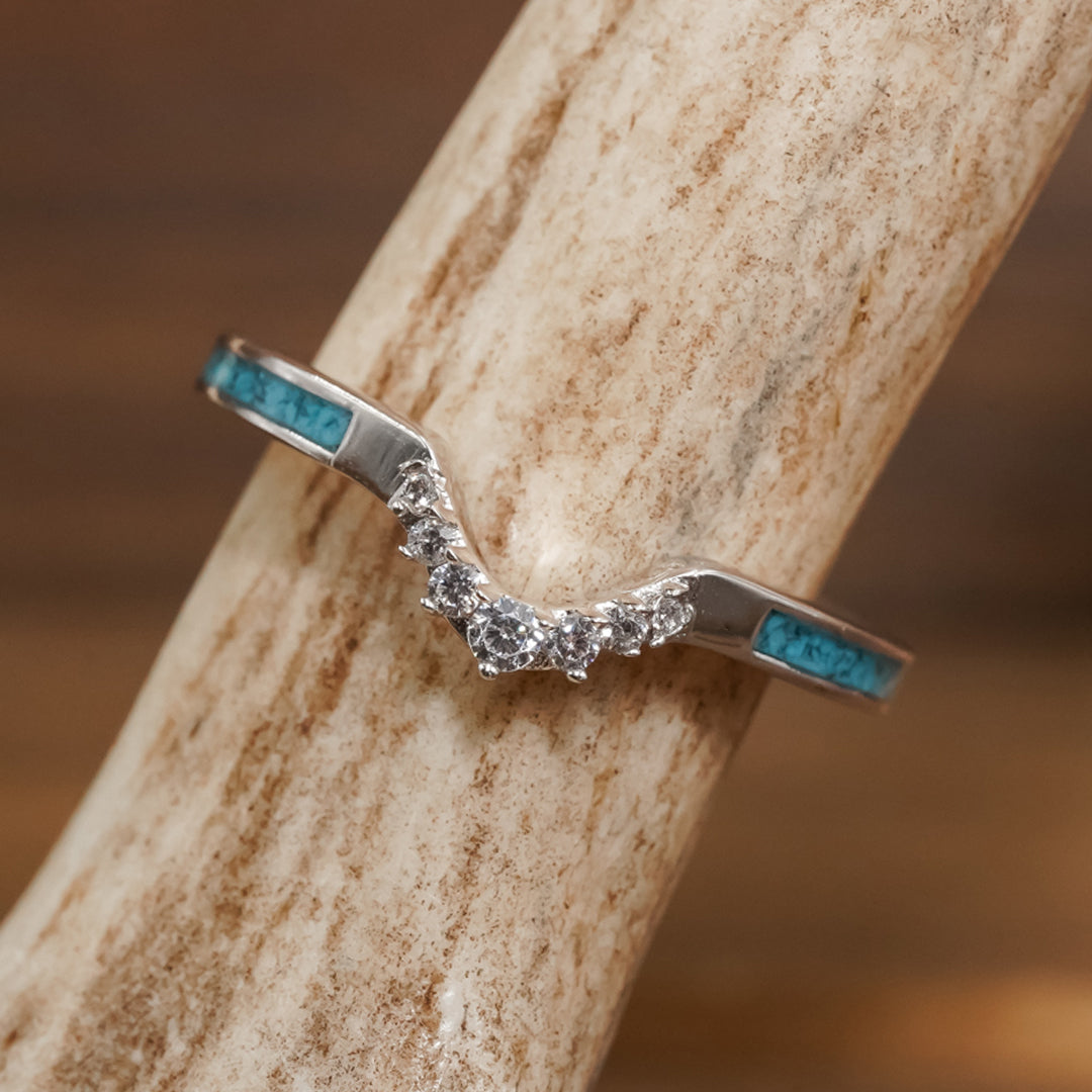 The Sarita Stacking Band | Stunning Arched CZ and Antler Inlay Band ...
