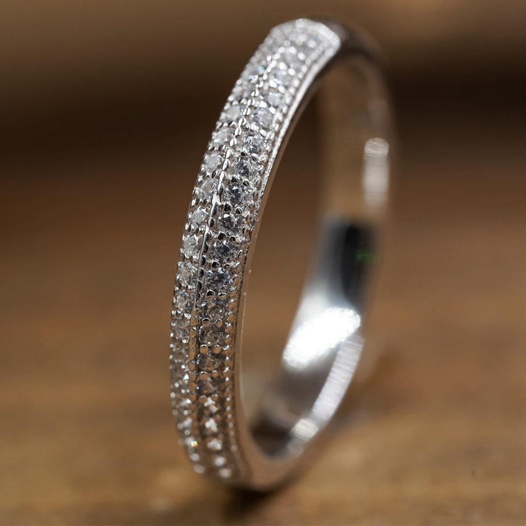 The Two Row CZ Stacking Ring | Women's Two Row Cubic Zirconium Stacking ...