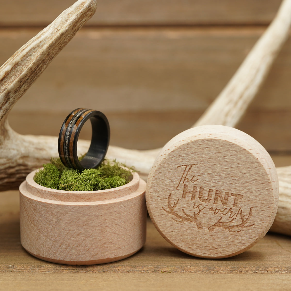 Deer Antler Wooden Gift Boxes | Antler Ring wooden box